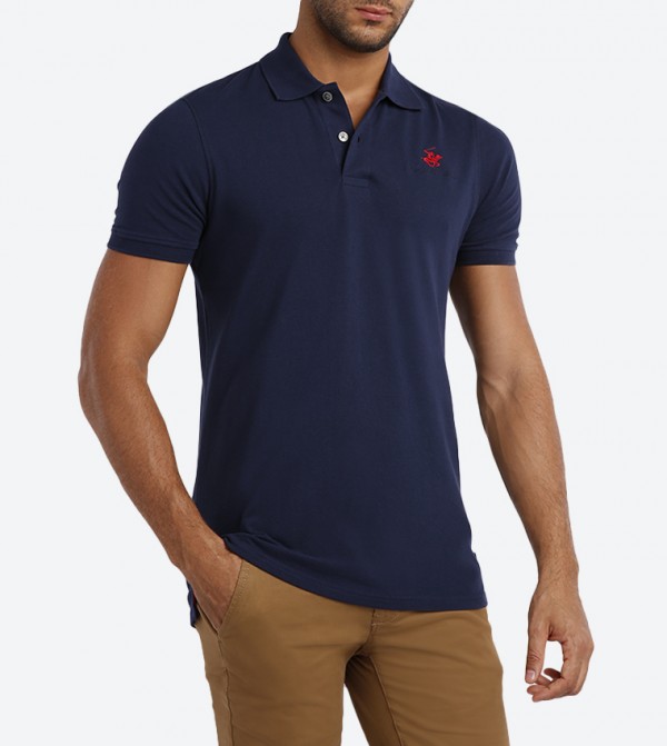 Buy Beverly Hills Polo Club Solid Colored Polo Shirt Navy BP M2125 In ...