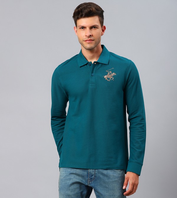 Buy Beverly Hills Polo Club Logo Embroidered Polo T Shirt In Blue ...