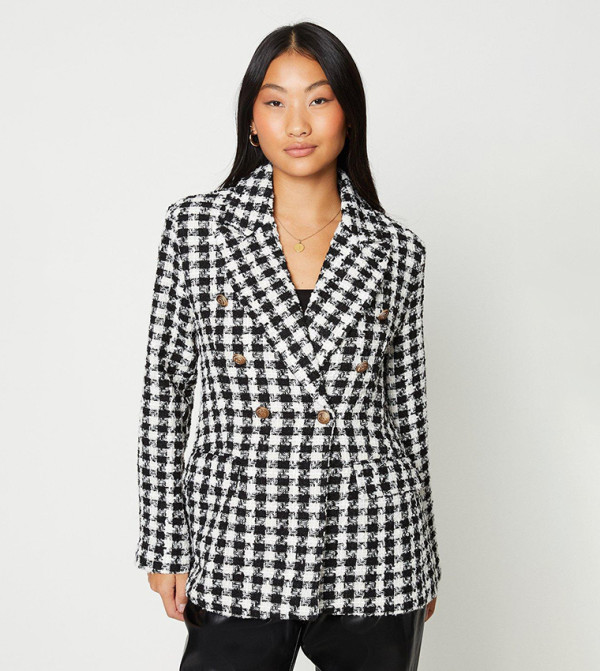 Buy Dorothy Perkins Dogtooth Double Breasted Blazer In Multiple Colors ...