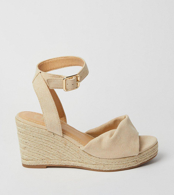 Buy Dorothy Perkins Extra Wide Fit River Twist Front Wedge Sandals In ...