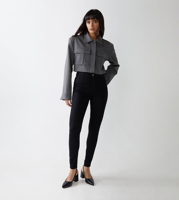 Buy Warehouse Comfort Stretch Skinny Fit Jeans In Black | 6thStreet Qatar