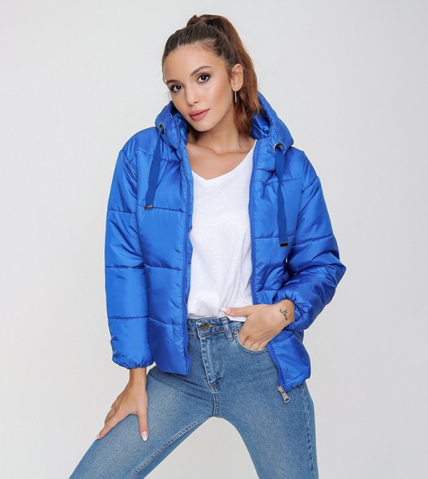 Buy By Saygı Inflatable Hooded Puffer Jacket In Blue | 6thStreet Kuwait