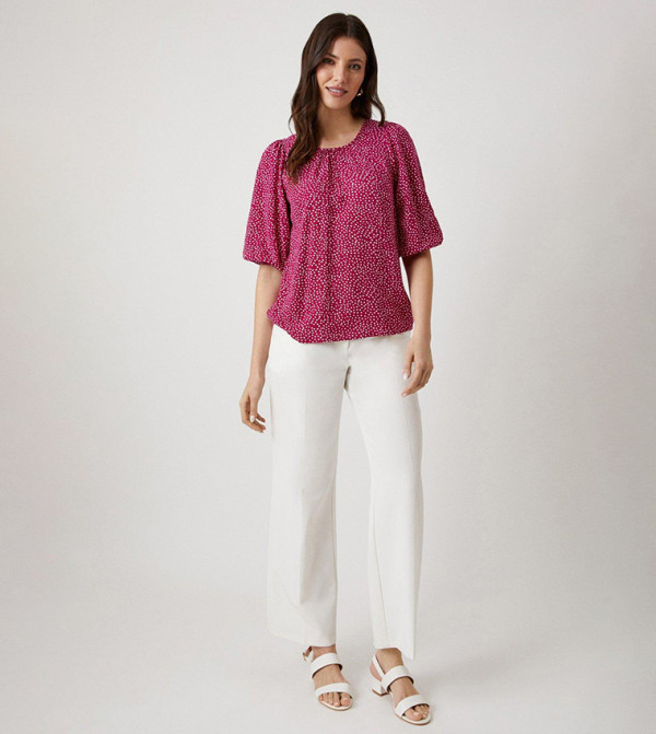 Buy Wallis Pink Spot Woven Top In Pink | 6thStreet Oman