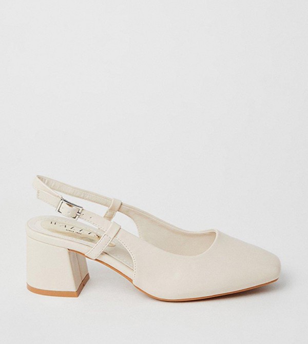 Buy Wallis Dione Sling Back Medium Block Heel Pumps In Bone | 6thStreet ...