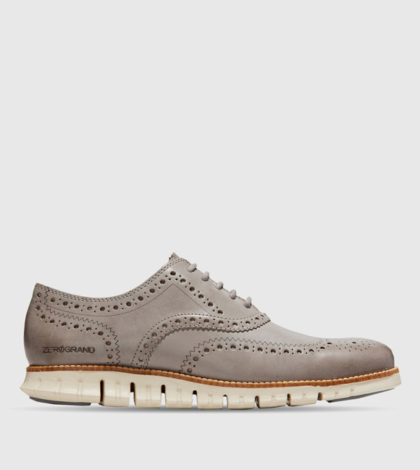 Buy Cole Haan Cole Haan Flat Heel Round Toe Lace Shoe In Grey ...