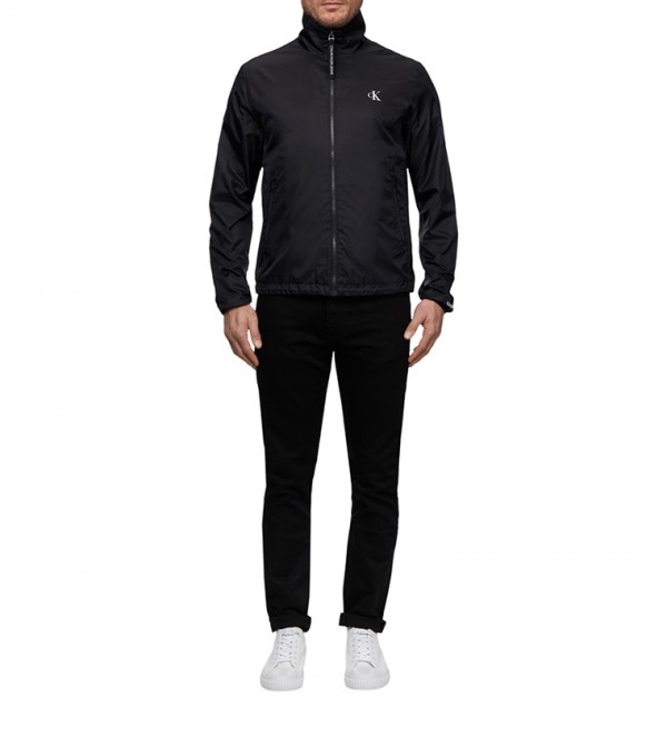 Buy Calvin Klein Nylon Harrington Outerwear Ck Black In Black ...