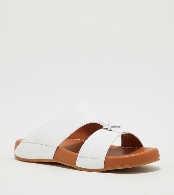 Buy Call It Spring Textured Open Toe Arabic Sandals In White ...