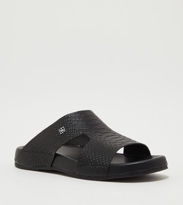 Buy Call It Spring Textured Open Toe Arabic Sandals In Black ...