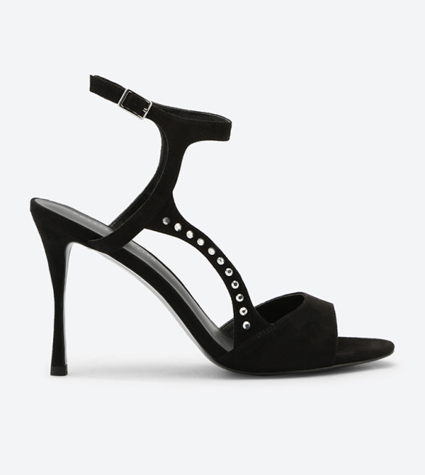 Buy Charles & Keith Embellished Details Ankle Strap Sandals Black CK1 ...