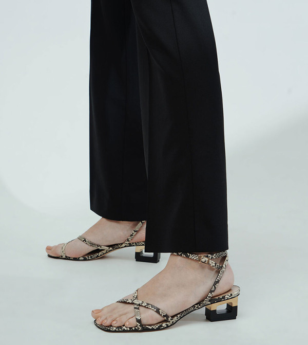 Buy Charles & Keith Sculptural Chrome Heel Sandals Multi In Multiple ...