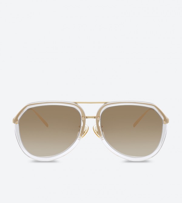 Buy Charles & Keith Double Wire Aviator Sunglasses Gold In Gold ...