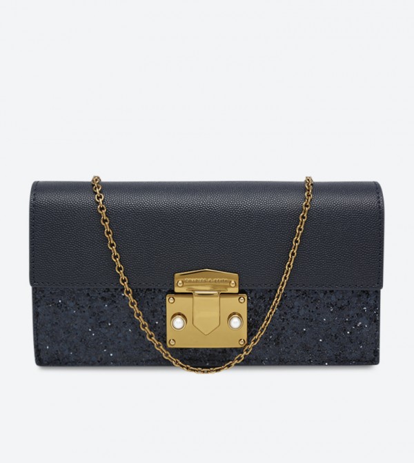 Buy Charles & Keith Push Lock Closure Wallet Navy CK6 10840116 In Navy ...