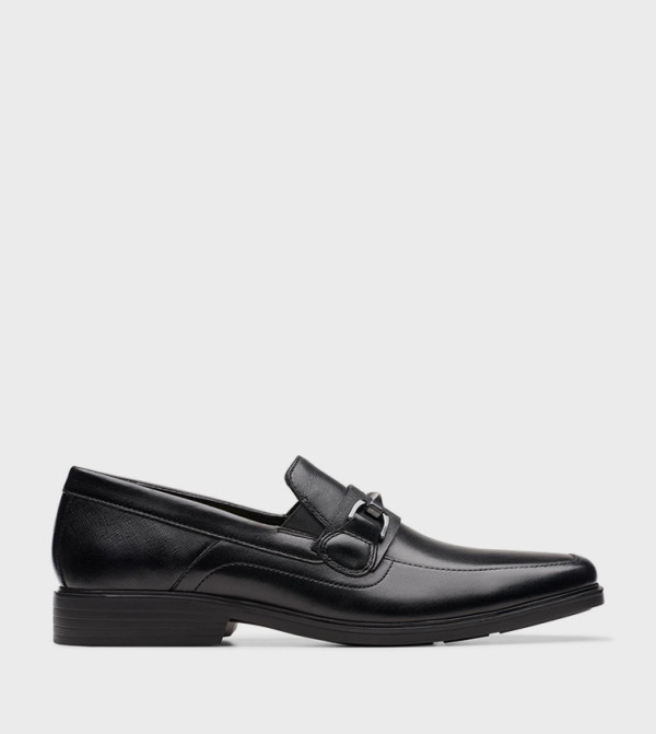 Buy Clarks Clarkslite Bit Square Toe Slip On Shoes In Black | 6thStreet ...