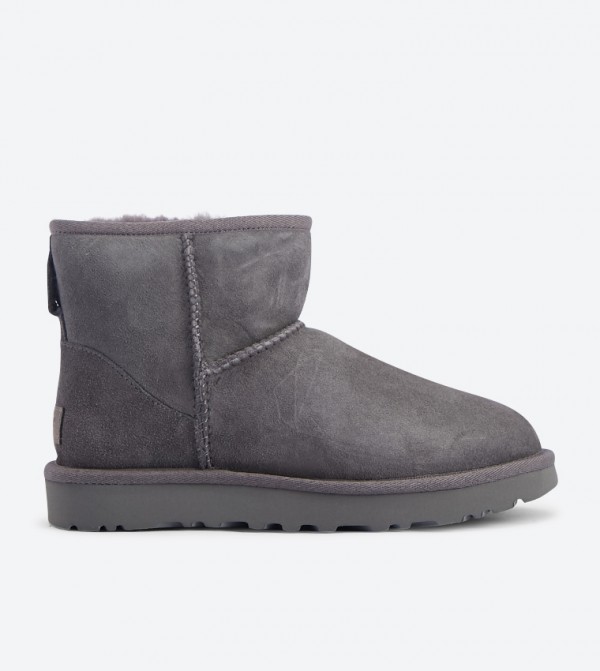 Buy Ugg Classic Mini II Round Toe Boots Grey CLASSIC MINI II In Grey ...