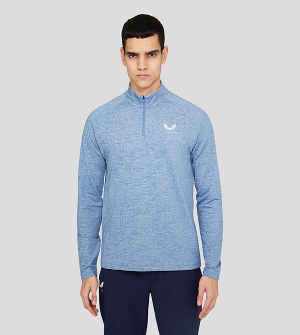 Buy Castore Logo Detail Half Zip Active Top In Blue | 6thStreet UAE