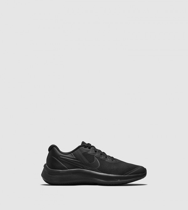 Buy Nike Star Runner 3GS Logo Detailed Running Shoes In Black ...