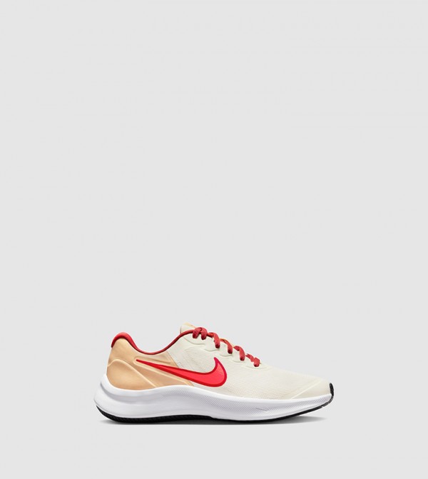 Buy Nike Star Runner 3GS Logo Detailed Running Shoes In White ...