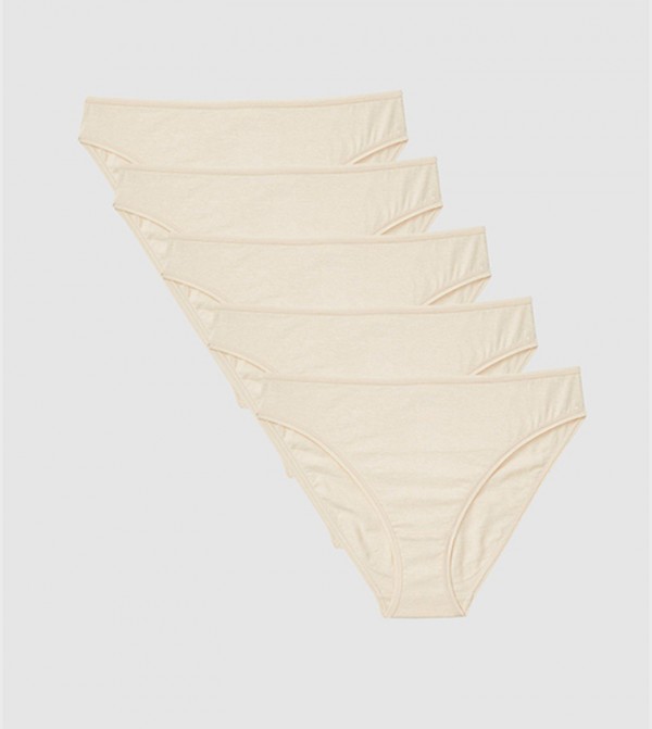 Buy Debenhams Pack Of 5 Cotton High Leg Briefs In Beige | 6thStreet Kuwait