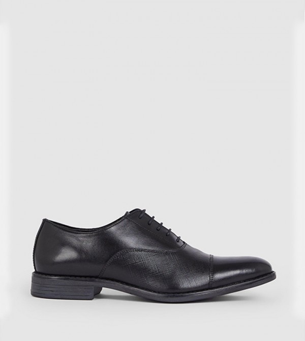 Buy Debenhams Noble Leather Embossed Vamp Oxford Shoes In Black ...