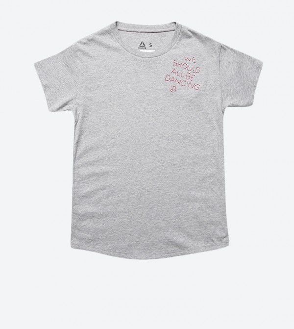 Buy Reebok Short Sleeve Train T Shirt Grey DH4220 In Grey | 6thStreet UAE