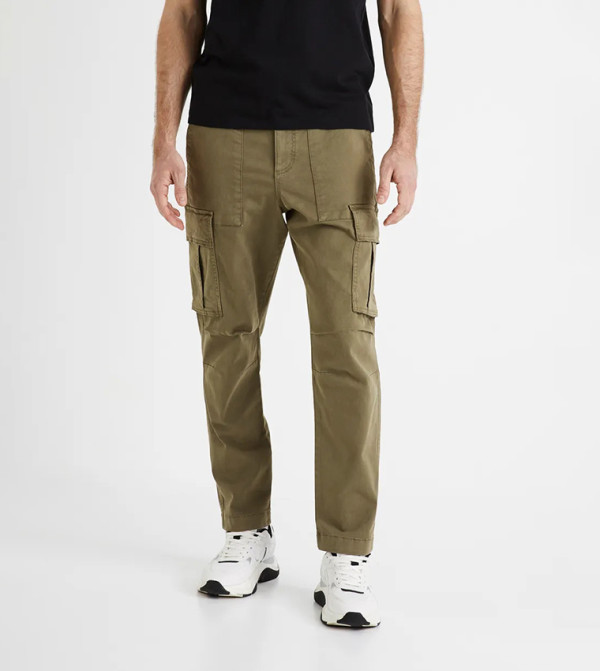 Buy CELIO DOGO High Waist Cargo Pants In Khaki | 6thStreet Kuwait