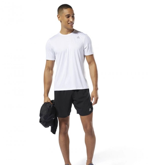 Buy Reebok Run Essentials Short Sleeve Tee White In White | 6thStreet ...