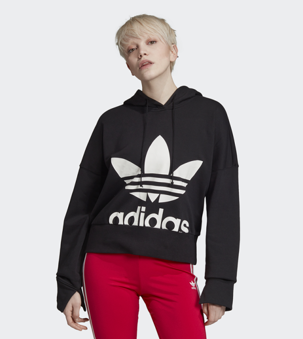 Buy Adidas Cropped Hoodie Black In Black | 6thStreet UAE