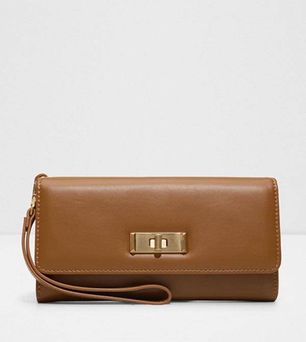 Buy Aldo FELICIANA Twist Lock Flap Wallet In Tan | 6thStreet Qatar