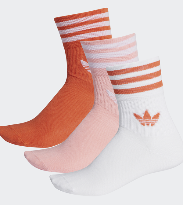Buy Adidas Mid Cut Solid Crew Sock 3 Pack Multi In Multiple Colors ...