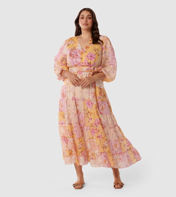 Buy Forever New IMOGEN Curve Puff Sleeves Wrap Dress In Multiple Colors ...