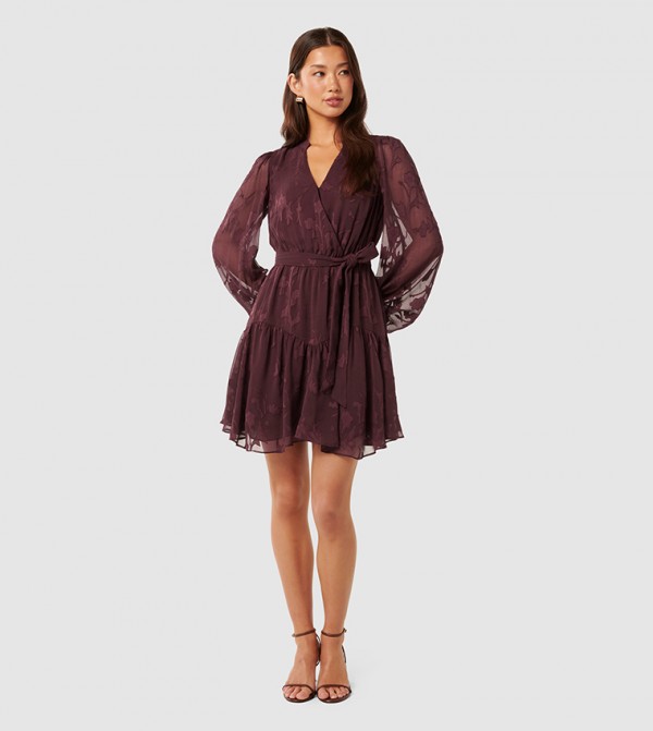 Buy Forever New SHIRLEY Lacy Mini Dress In Purple | 6thStreet Kuwait