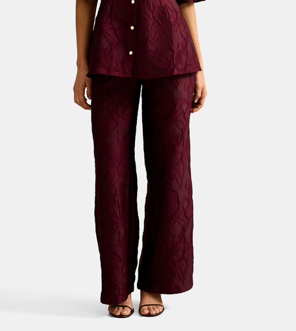 Buy Forever New BRADY Textured Wide Leg Pants In Burgundy | 6thStreet ...