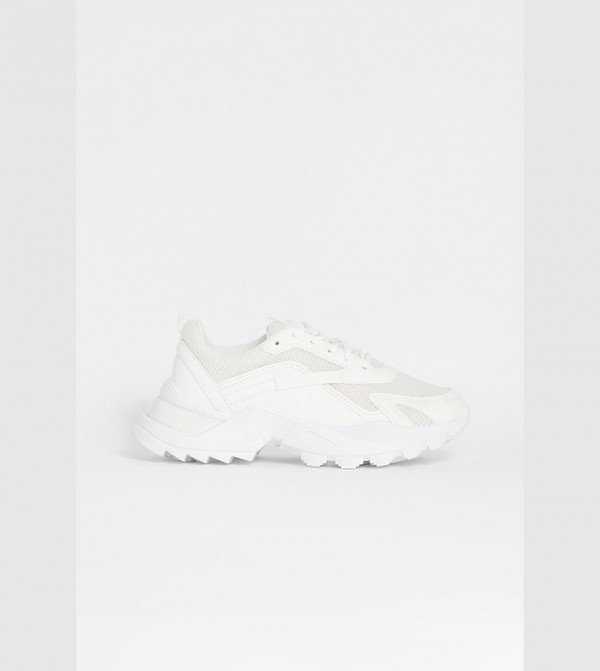 Buy Boohoo Cleated Sole Chunky Trainer In White | 6thStreet Kuwait