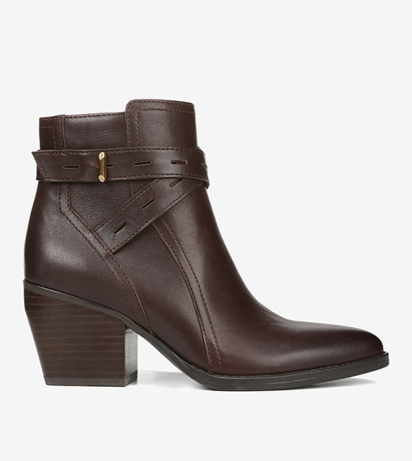 Buy Naturalizer Side Zip Closure Pointed Toe Mid Top Boots Brown In ...