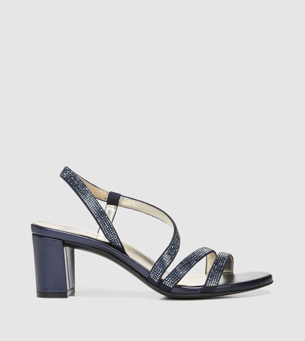 Buy Naturalizer VANESSA2 Embellished Block Heel Sandals In Blue ...