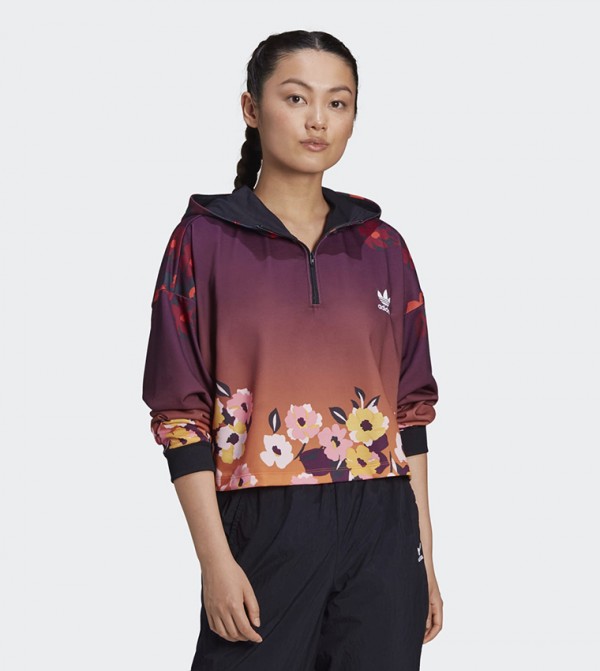 Buy Adidas Floral Print Hoodie In Brown | 6thStreet Kuwait
