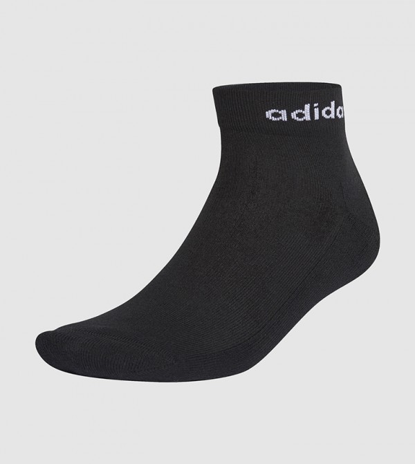 Buy Adidas Half Cushioned Ankle Socks 3 Pairs In Black | 6thStreet Qatar