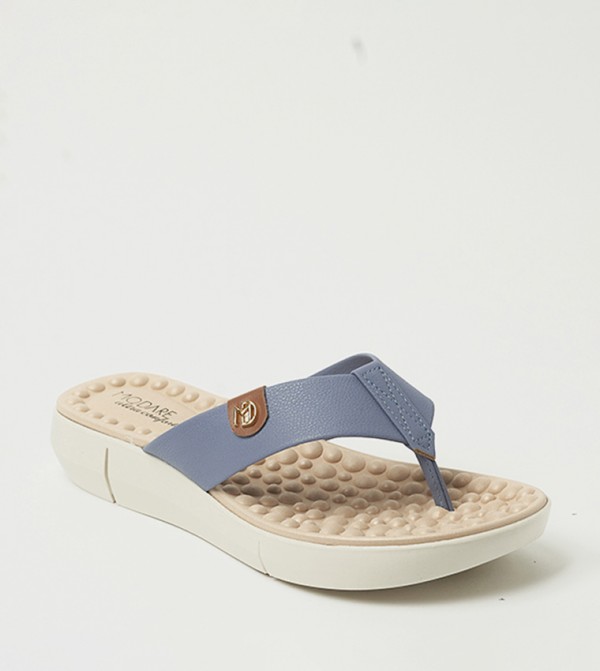 Buy Modare KAI Logo Detail Comfort Sandals In Blue | 6thStreet Kuwait