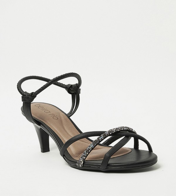 Buy Beira Rio CASSIUS Embellished Heel Sandals In Black | 6thStreet Bahrain