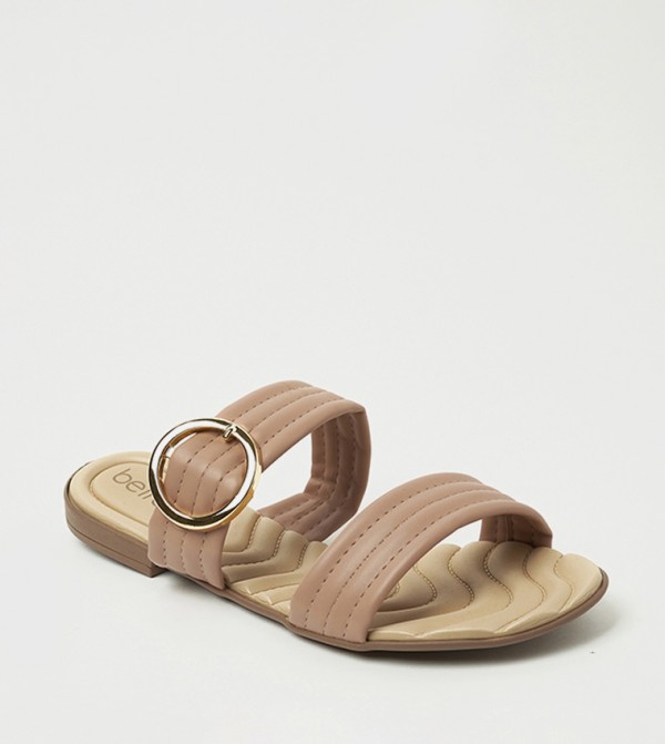 Buy Beira Rio AVA Quilted Flat Sandals In Brown | 6thStreet UAE