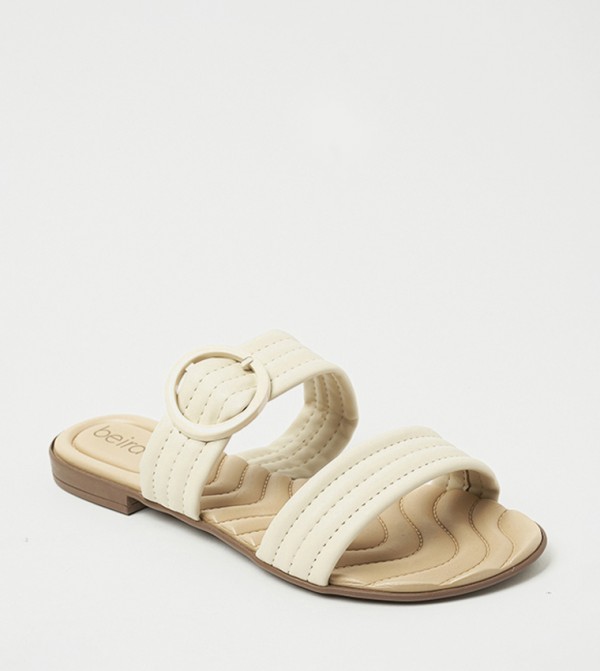 Buy Beira Rio ISABELLA Quilted Flat Sandals In Beige | 6thStreet Kuwait