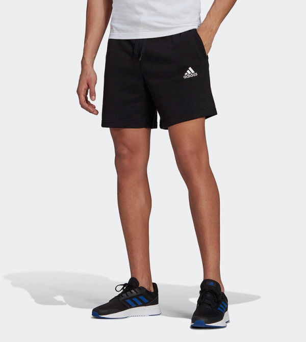 Buy Adidas Essentials French Terry Small Logo Shorts In Black ...