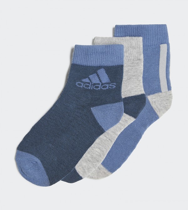 Buy Adidas Pack Of 3 Ankle Socks In Blue | 6thStreet Qatar