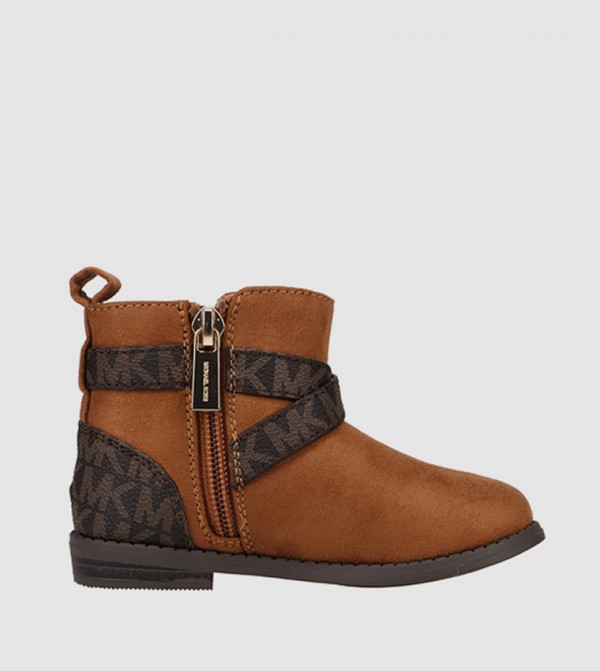 Buy Michael Kors Emma Kincaid Logo Detail Boots In Brown | 6thStreet UAE