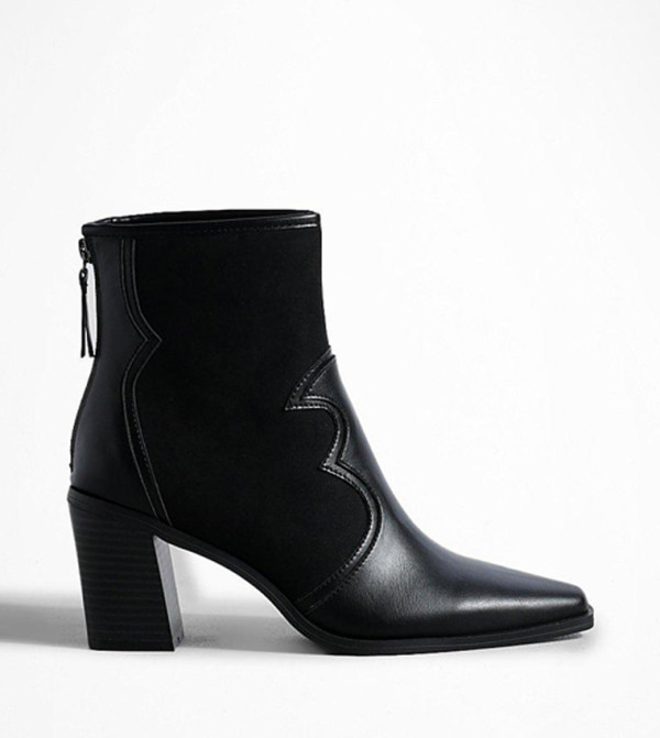 Buy Boohoo Outlet Contrast Panel Cowboy Western Boots In Black ...