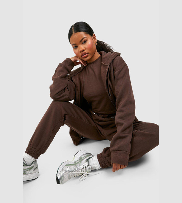 Buy Boohoo Petite Design Studio 3 Piece Zip Through Tracksuit Set In ...