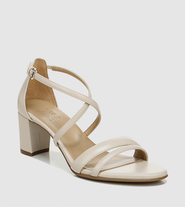 Buy Naturalizer BECKET Block Heel Sandals In Beige | 6thStreet UAE
