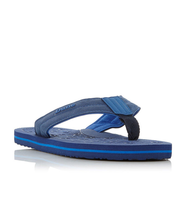 Buy Dune London Hawk Branded Logo Flip Flop Navy Blue In Blue ...