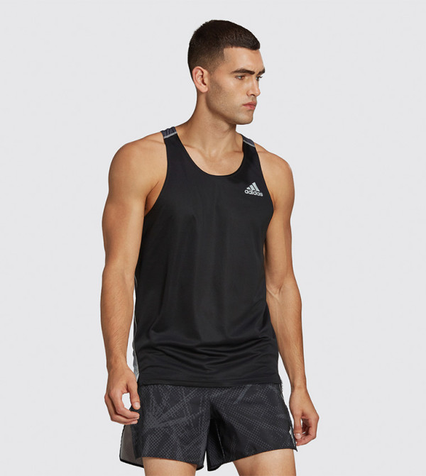 Buy Adidas Own The Run Color Block Singlet In Black | 6thStreet Qatar