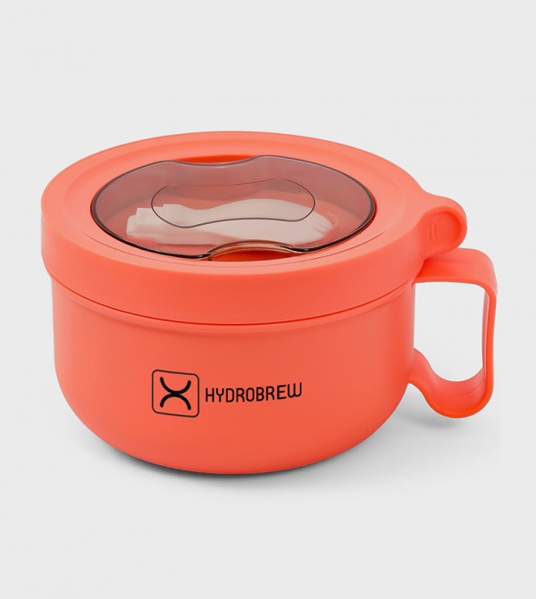Buy HYDROBREW Lunch Box With Folding Spoon 850ml In Orange | 6thStreet UAE